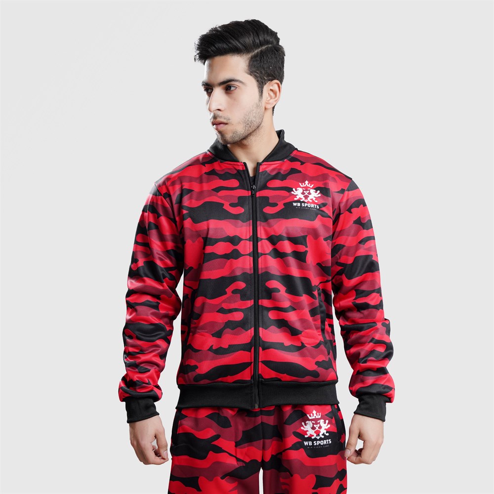 WB Red camouflage tracksuit – WB Sports